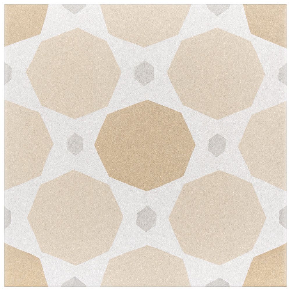 Merola Tile Caprice Pastel Topaz 7-7/8-inch x 7-7/8-inch Porcelain ...