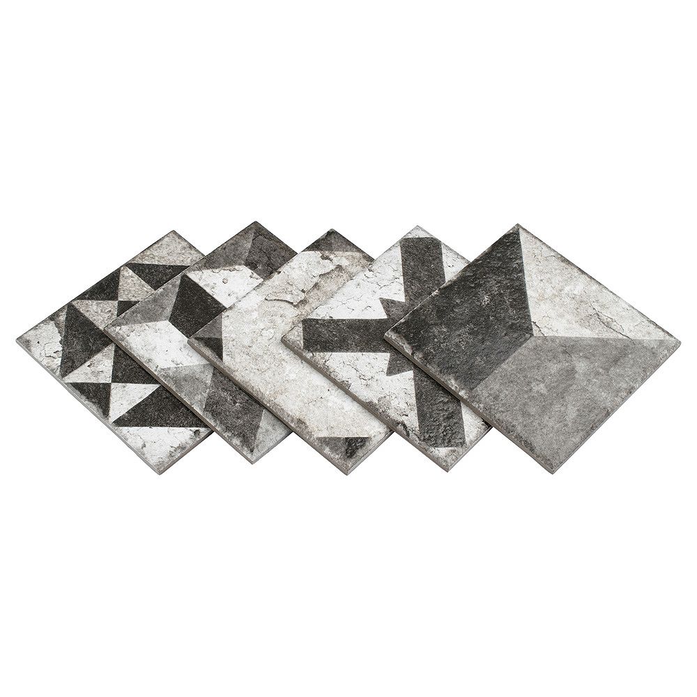 Merola Tile Antique Dark Mix 6-inch x 6-inch Porcelain Floor and Wall ...