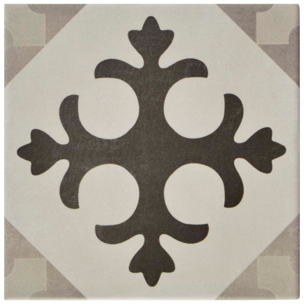 Merola Tile Atelier Gris Latin 5-7/8-inch x 5-7/8-inch Ceramic Floor ...