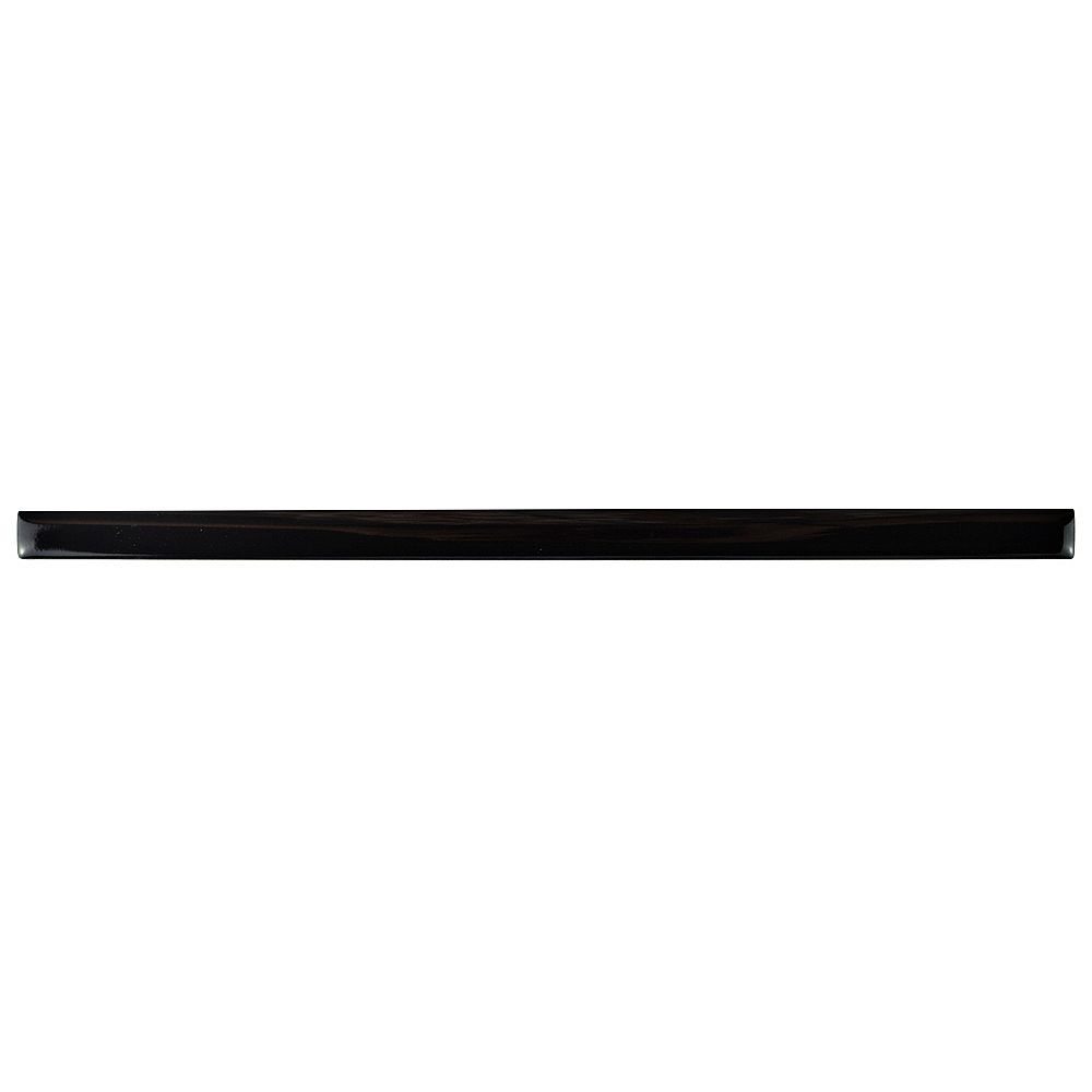 Merola Tile Nero 3/8-inch x 7-7/8-inch Ceramic Listelo Liner Wall Trim ...