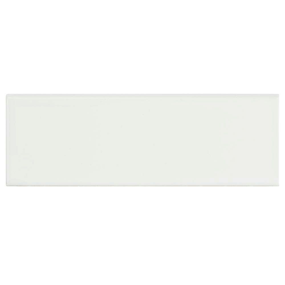 Merola Tile Park Retro White Ice 2-inch x 6-inch Ceramic Bullnose Wall ...
