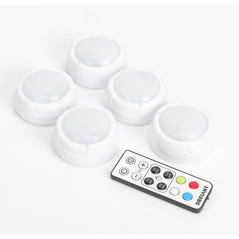 Defiant 5-Pack Led Puck Lights With Remote Control | The Home Depot Canada