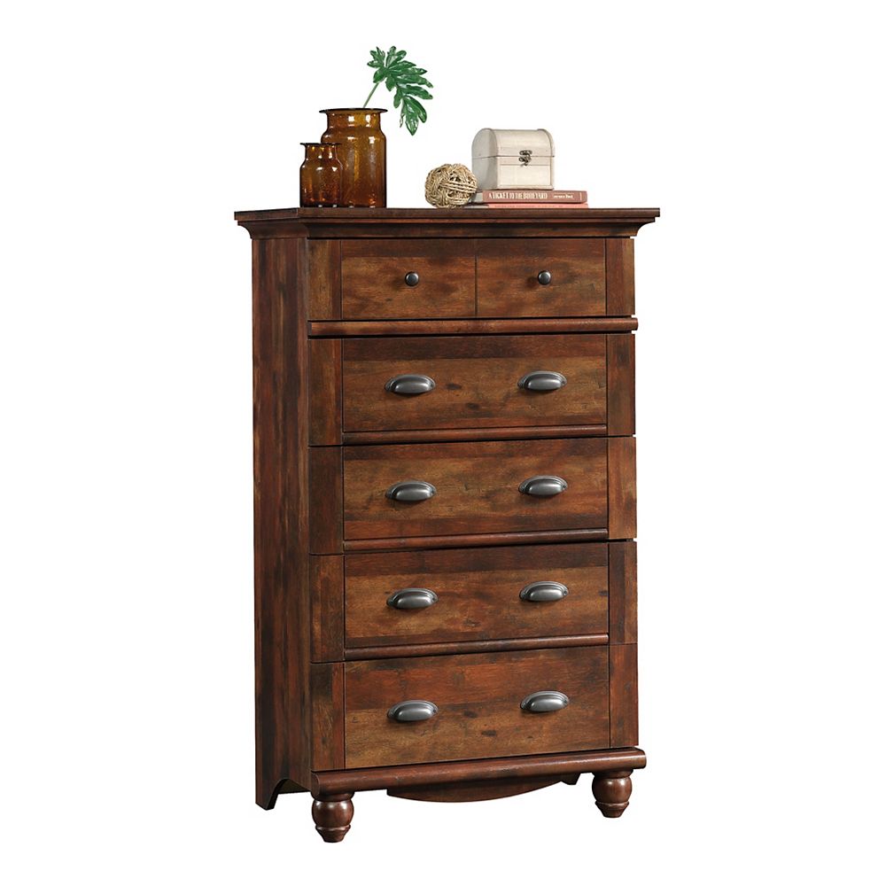 Sauder Woodworking Company Harbor View 5-Drawer Chest in Curado Cherry ...