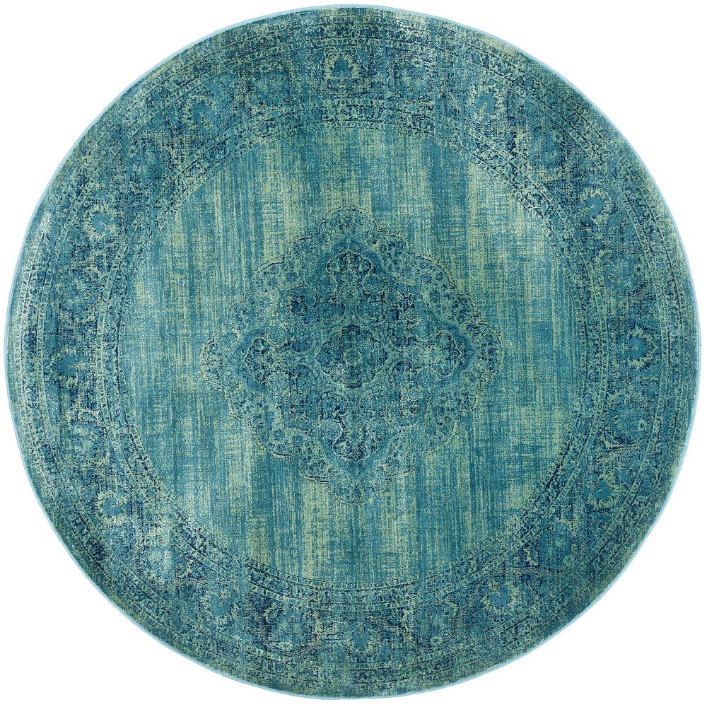 Safavieh Vintage Melinda Turquoise / Multi 8 ft. x 8 ft. Round Indoor ...