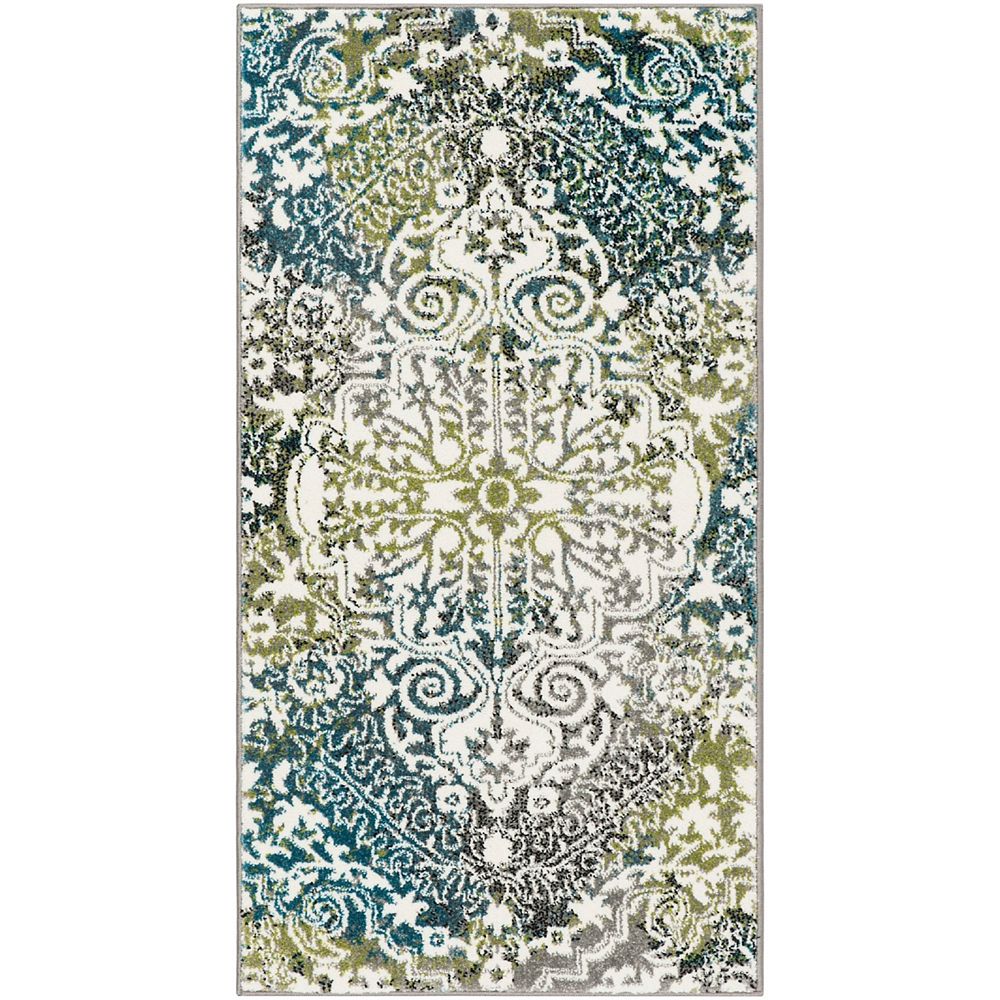 Safavieh Watercolor Castro Ivory / Peacock Blue 2 ft. 3-inch x 4 ft ...