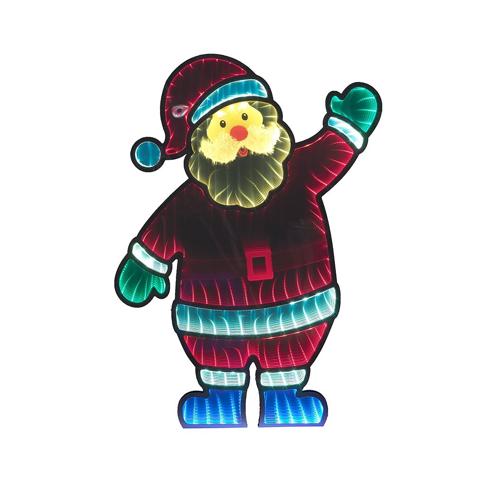 Home Accents 3 ft. LED-Lit Infinity Light Santa Outdoor Christmas ...