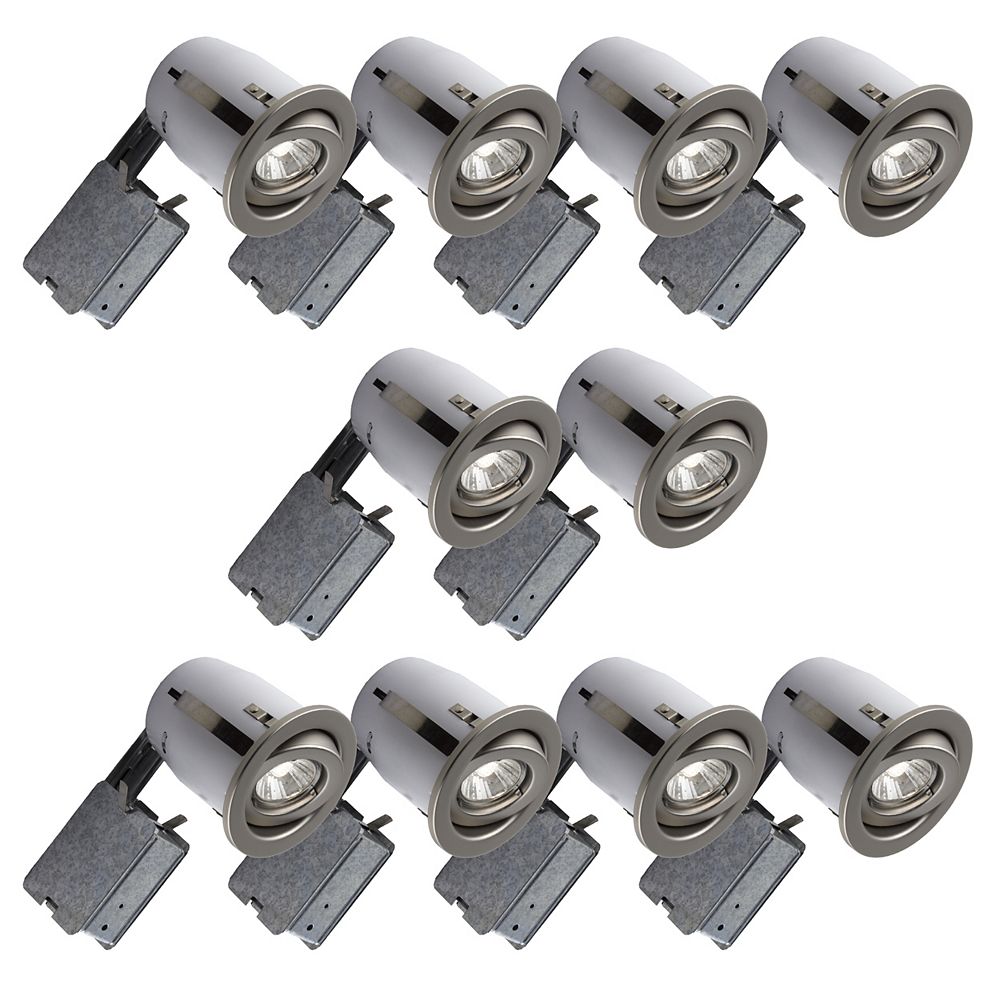 Bazz 300 Series 4-inch Satin Recessed Halogen Lighting Kit (10-Pack ...