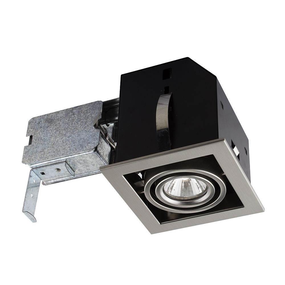 Bazz Single Cube Brushed Chrome Recessed Halogen Lighting Kit | The ...