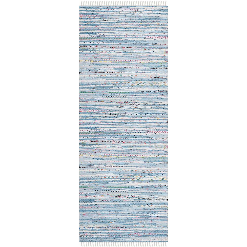 Safavieh Rag Rug Ronnie Light Blue / Multi 2 ft. 3-inch X 5 ft. Runner ...