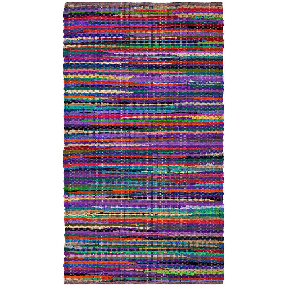 Safavieh Rag Rug Andrina Purple / Multi 3 ft. X 5 ft. Area Rug | The ...