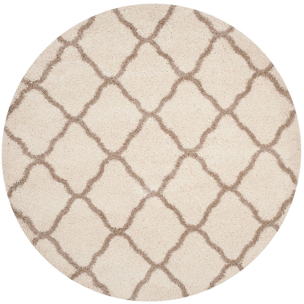 Safavieh Hudson Shag Francine Ivory / Beige 7 ft. X 7 ft. Round Area ...
