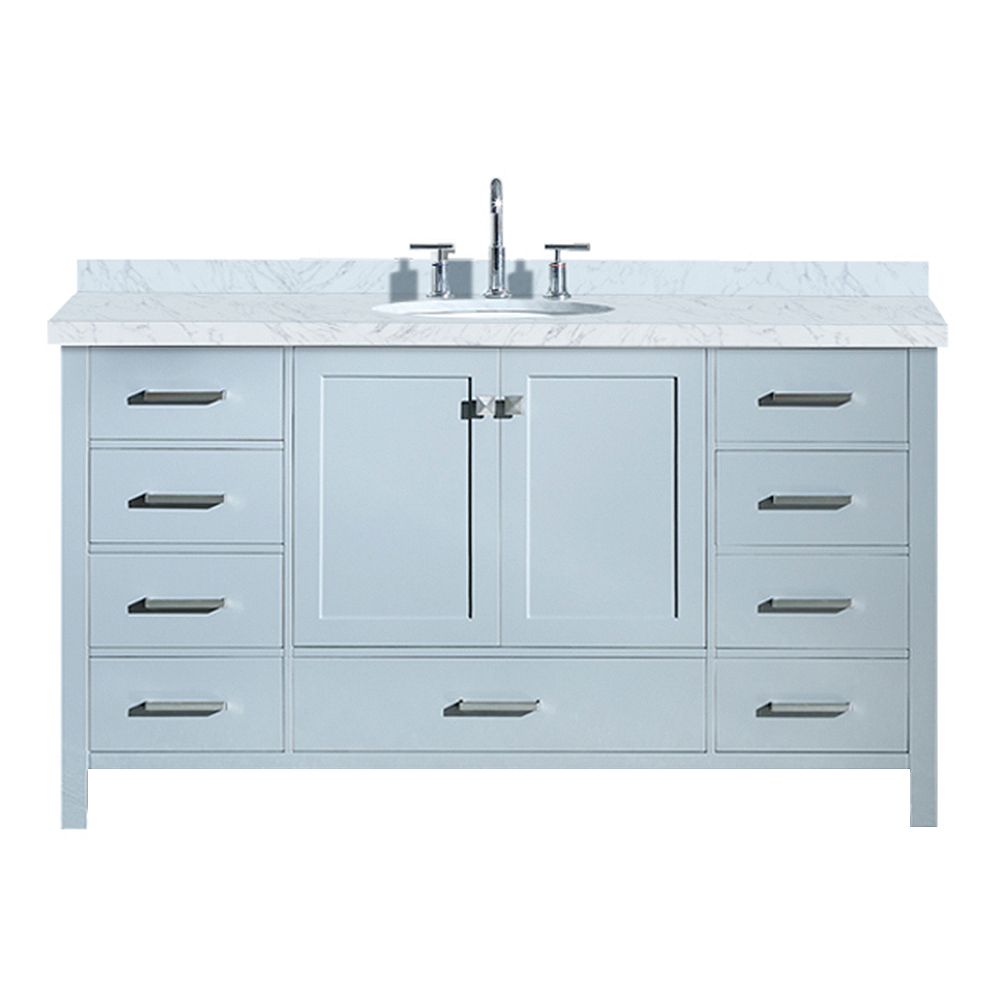 ARIEL Cambridge 61 inch Single Oval Sink Vanity In Grey | The Home ... ARIEL Cambridge 61 inch Single Oval Sink Vanity In Grey | The Home ...