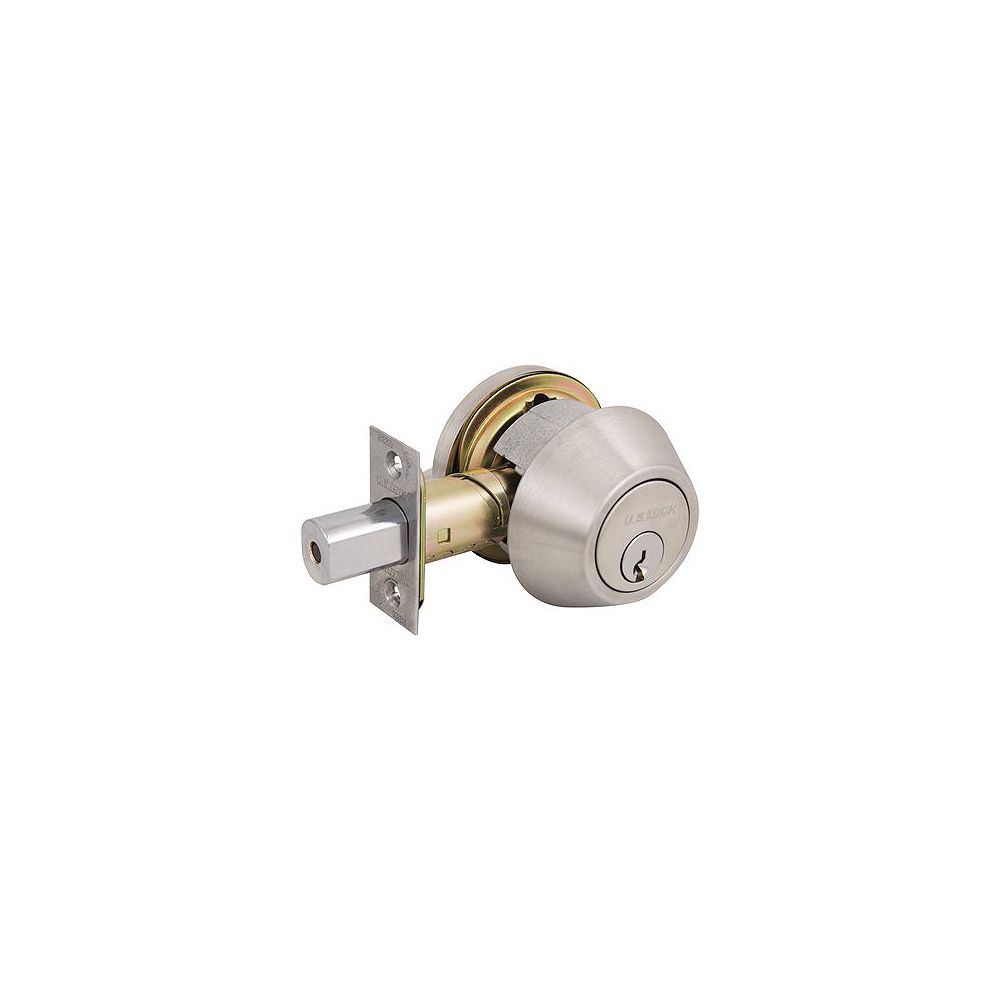U.S. LOCK 1600 GR2 Single Cylinder Deadbolt Us32d, Sc1, Adjustable ...