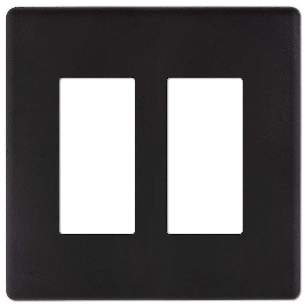 StyleWell Kentley Screwless 2 Rocker Wall Plate Steel Matte Black | The ...
