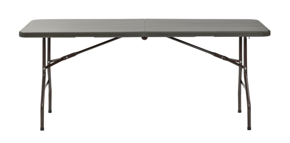 Plastique brun 6 pi. Pliable en demi-table