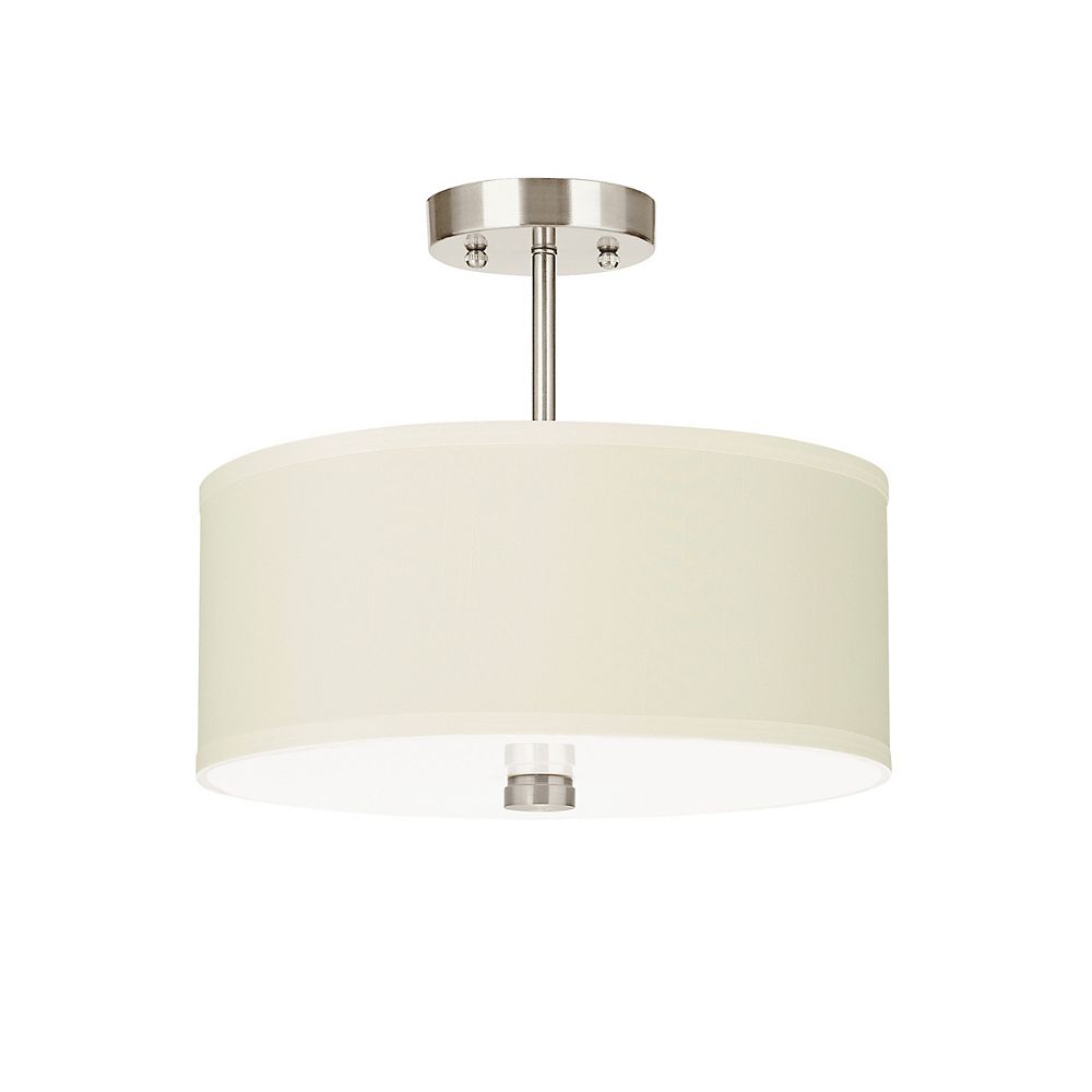 Sea Gull Lighting 2-Light Brushed Nickel Pendant with White Acrylic ...