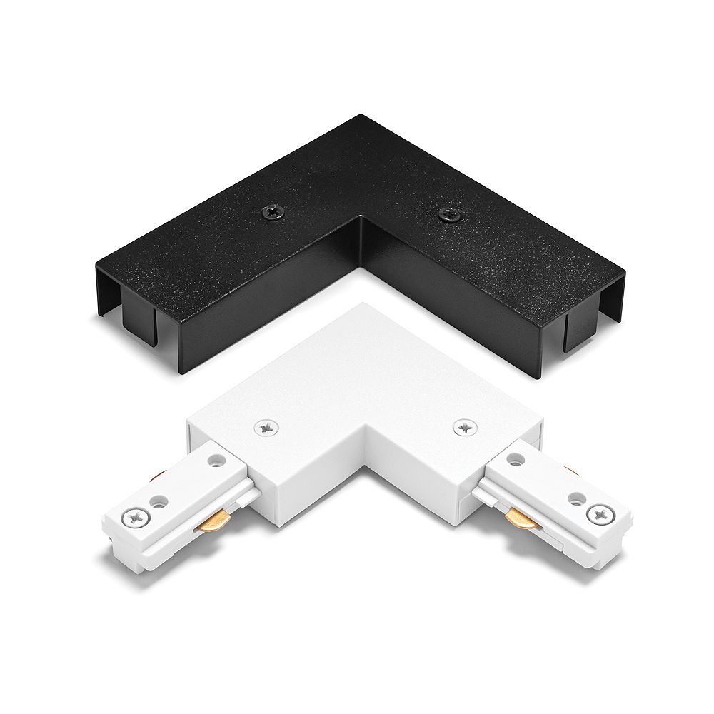 Hampton Bay 2400-Watt Linear Track Right Angle Coupler with White and ...