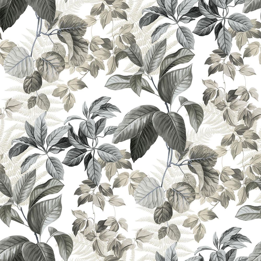 RoomMates NEUTRAL RAINFOREST LEAVES PEEL & STICK WALLPAPER | The Home ...