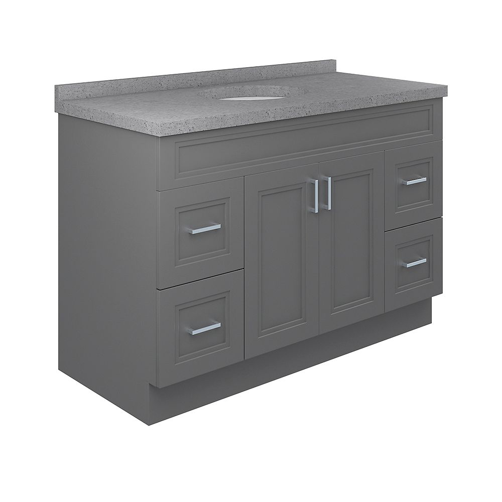 Magick Woods Sutton 49-inch W 22-inch D Vanity with Pewter Integrated ...