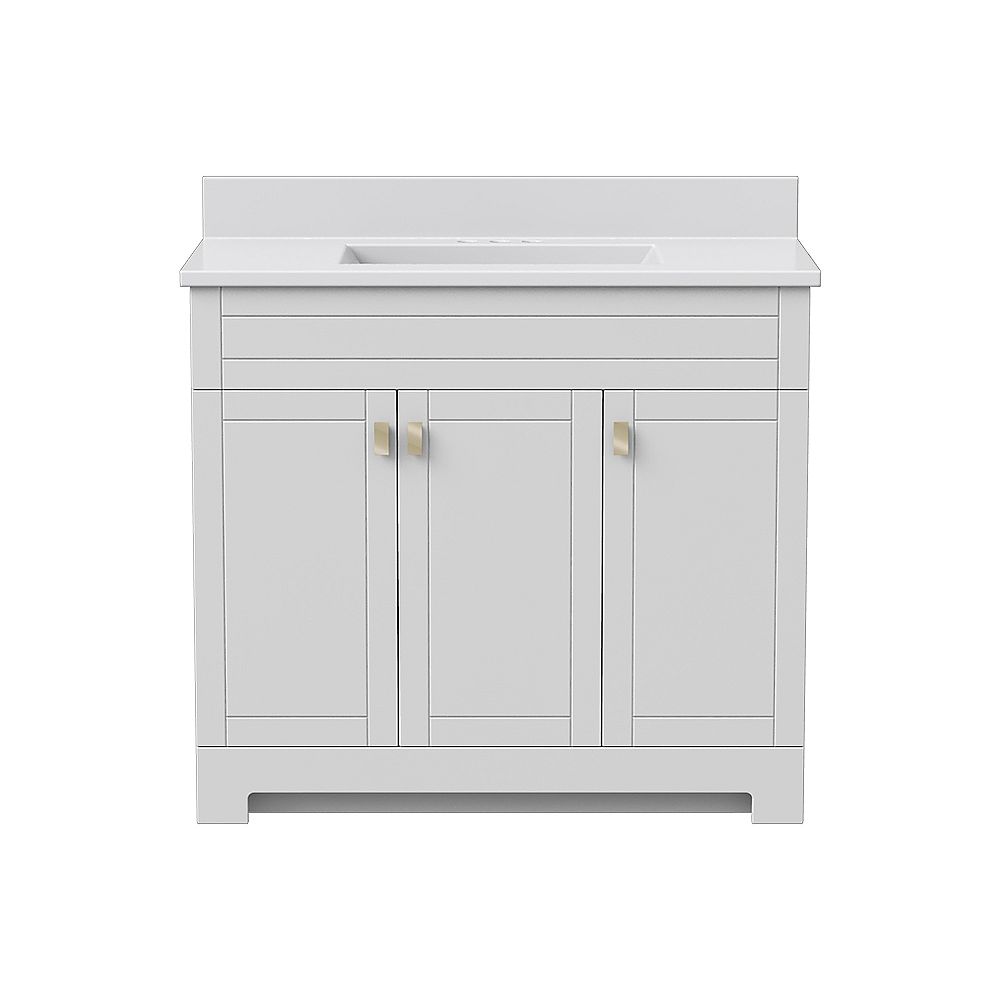 Magick Woods Essex 37-inch 19-inch Vanity Ensemble in Matte White | The ...
