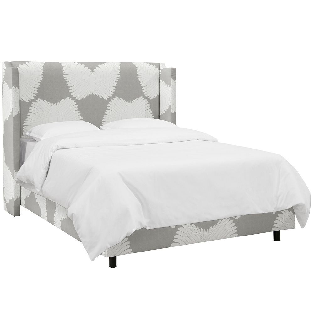 Skyline Furniture California King Notched Wingback Bed in Feather Deco ...