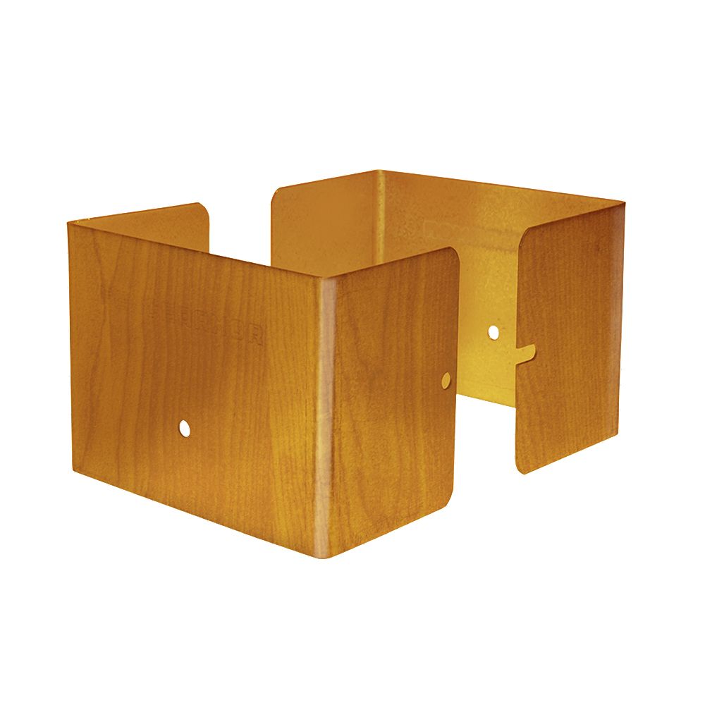Fence Armor 4 inch. L x 4 inch. W x 3 inch. H Redwood Fence Post Guard ...