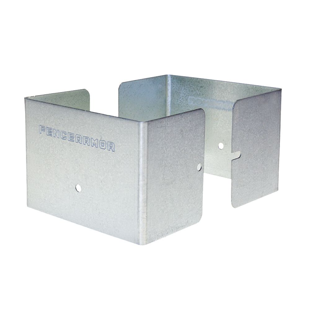 Fence Armor 5.5 inch. L x 5.5 inch. W x 3 inch. H GALV Fence Post Guard ...