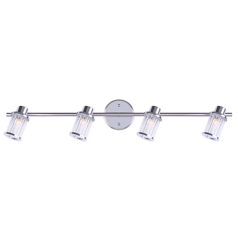 Canarm Ellis 4-Light Chrome Track Light with Glass Rod Shades | The ...