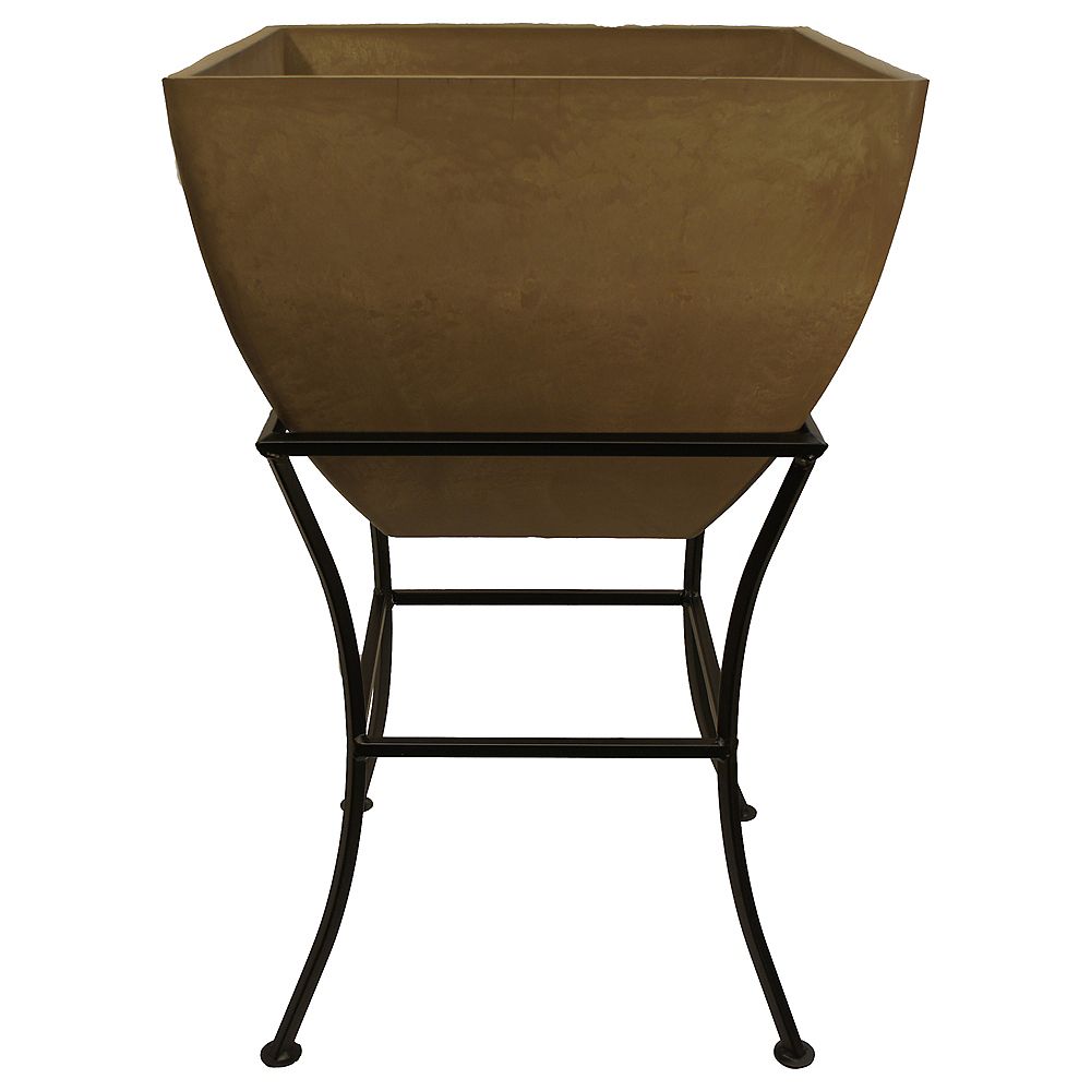RTS Home Accents 20 inch Square Planter with Stand- Oak | The Home ...