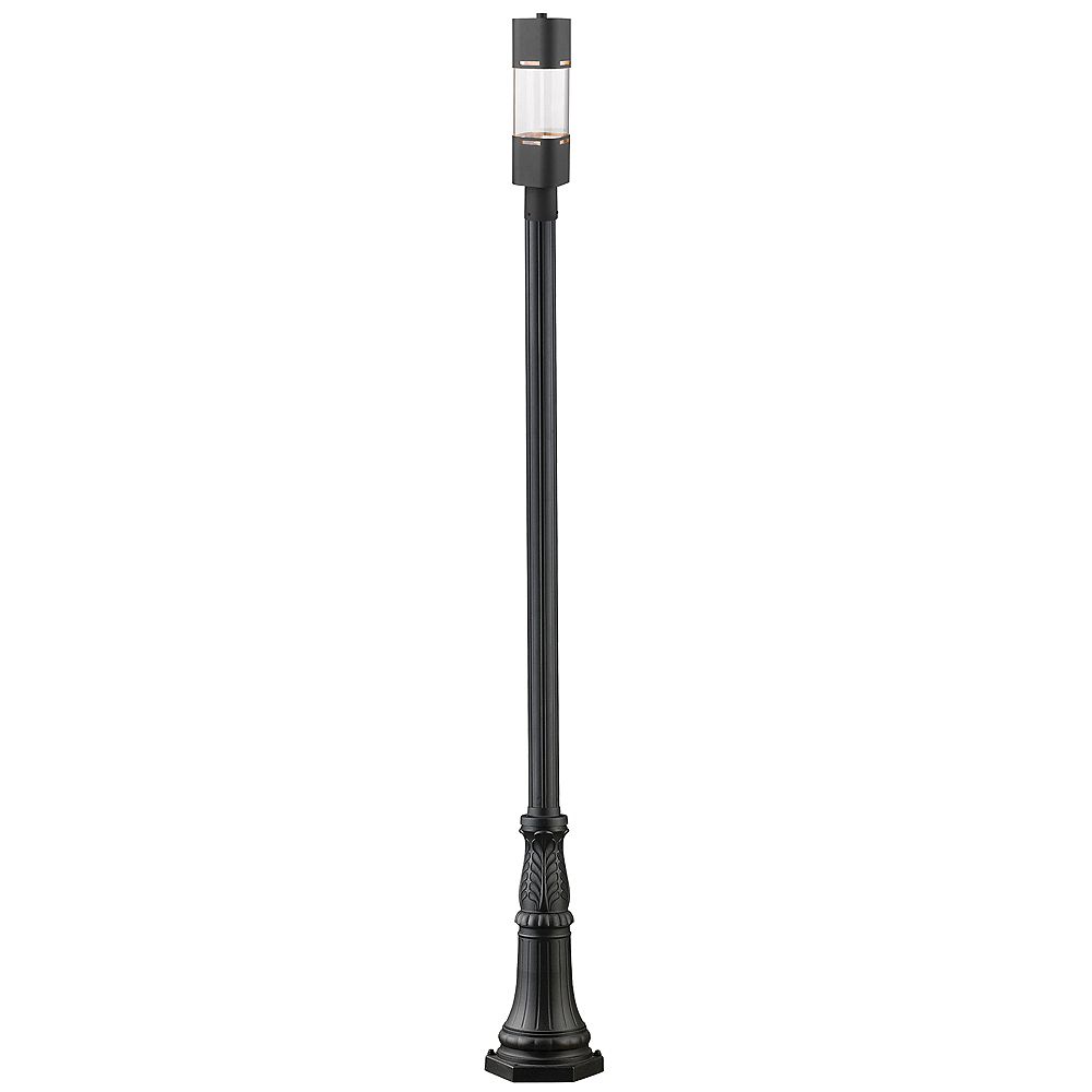 Filament Design 1-Light Black LED Outdoor Post Mount with Clear Glass ...