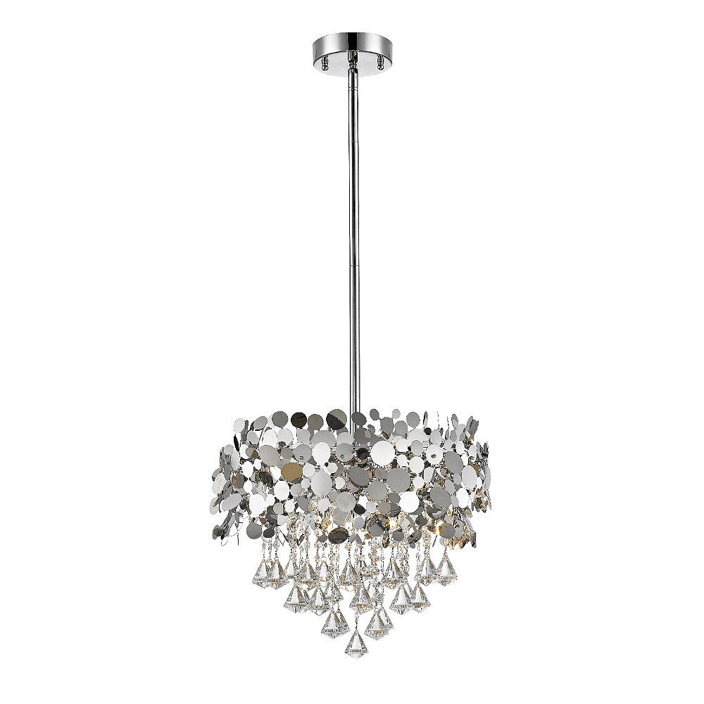 Filament Design 6-Light Chrome Pendant with Chrome Steel Shade - 20 ...