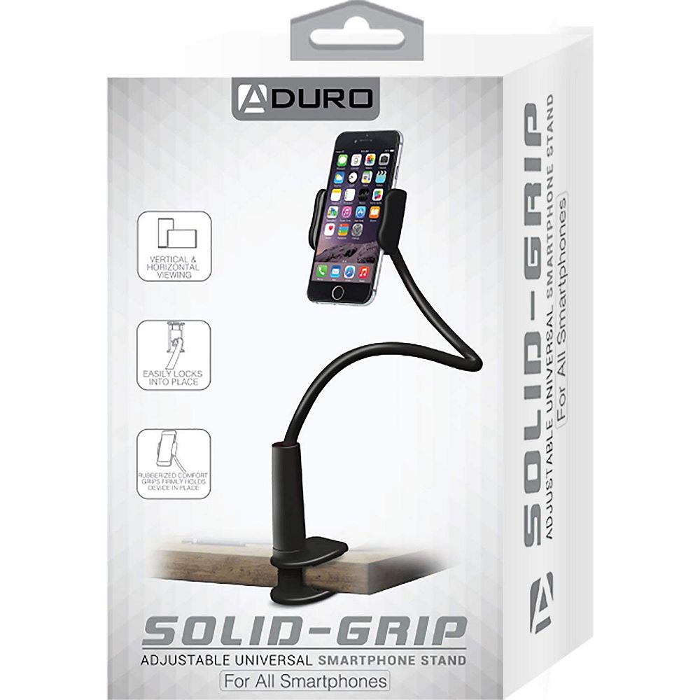 Aduro UGRIP Solid Grip, Adjustable Smartphone Stand, Black | The Home ...