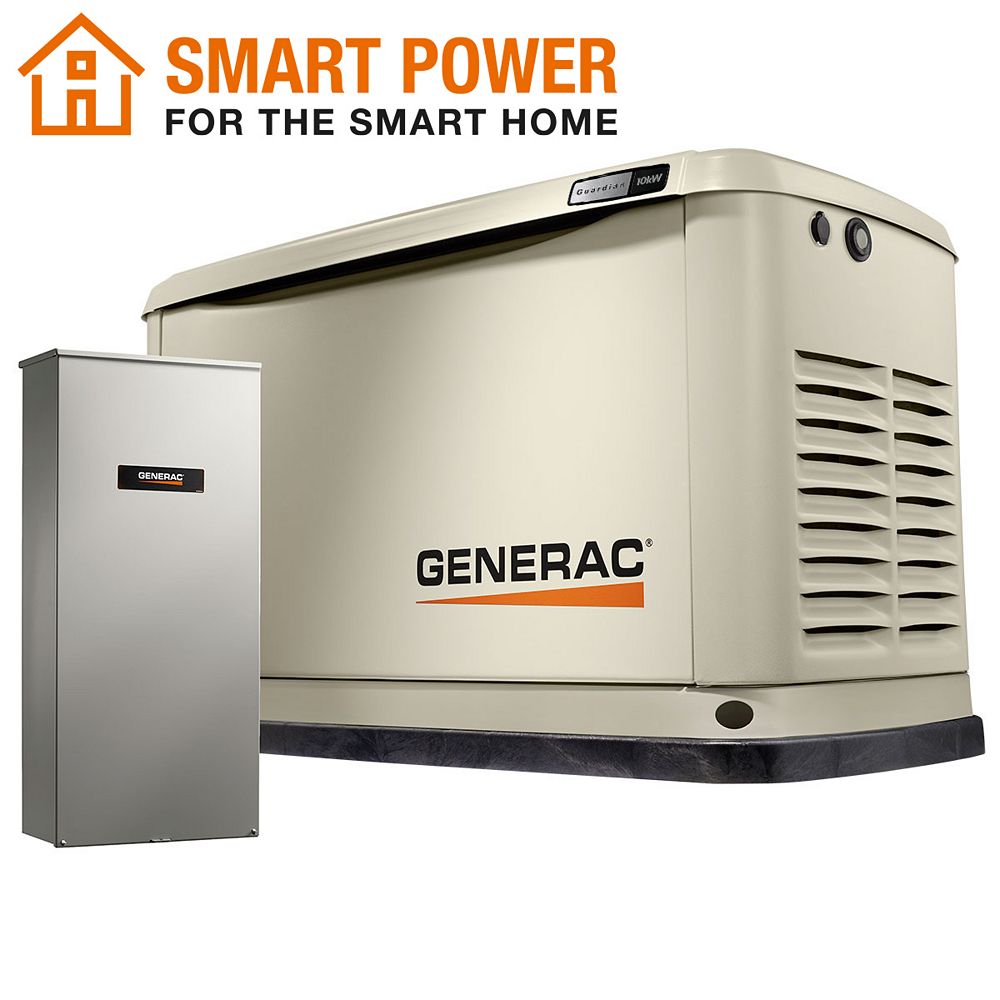 Generac Génératrice de réserve domestique Wi-Fi avec commutateur de ...