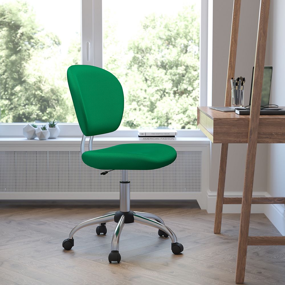 Flash Furniture Mid-Back Bright Green Mesh Padded Swivel Task Chair ...