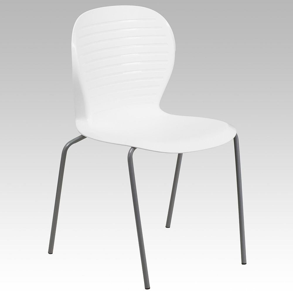 Flash Furniture White Plastic Stack Chair | The Home Depot Canada