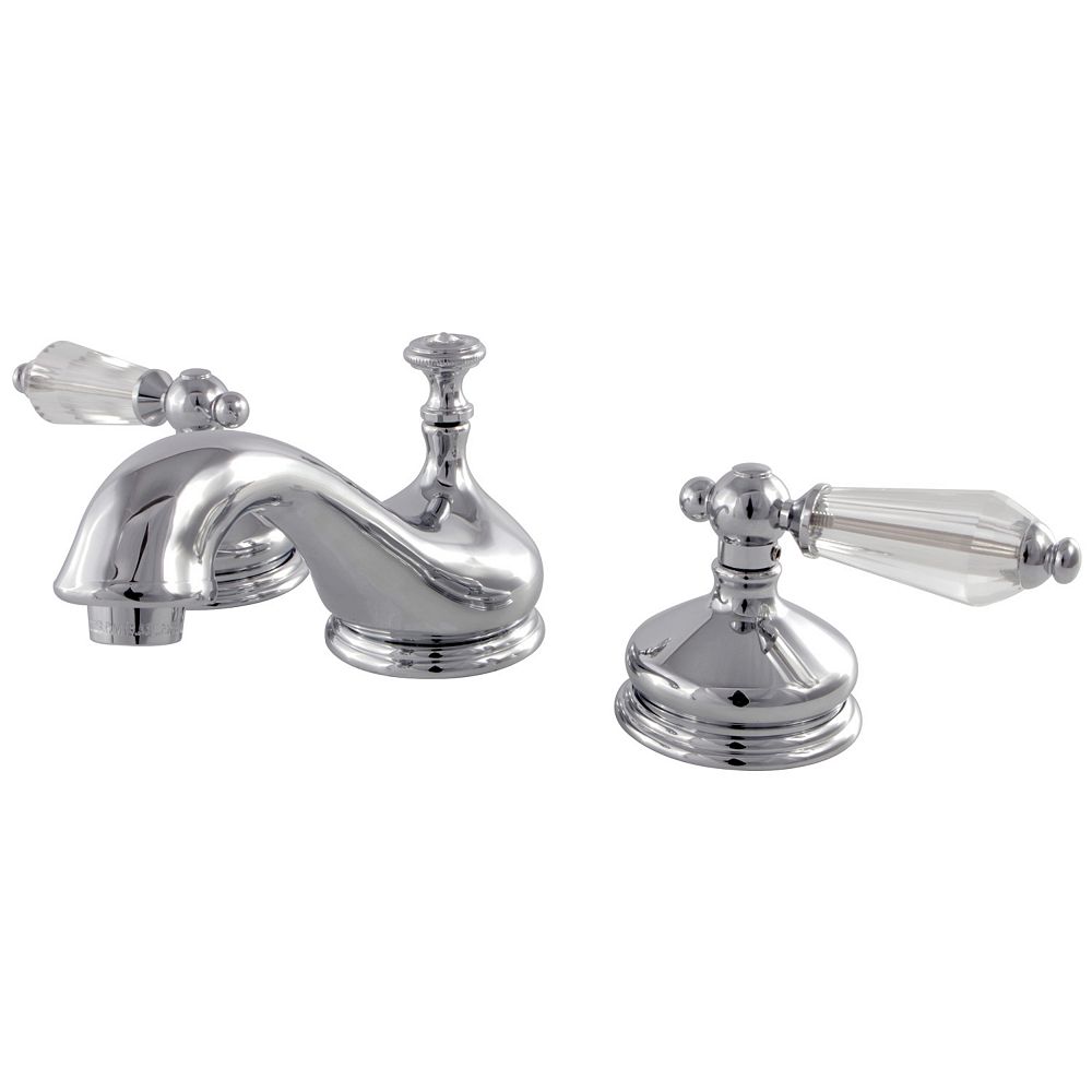 Kingston Brass Classic Crystal Lever 8 In Widespread 2 Handle Bathroom