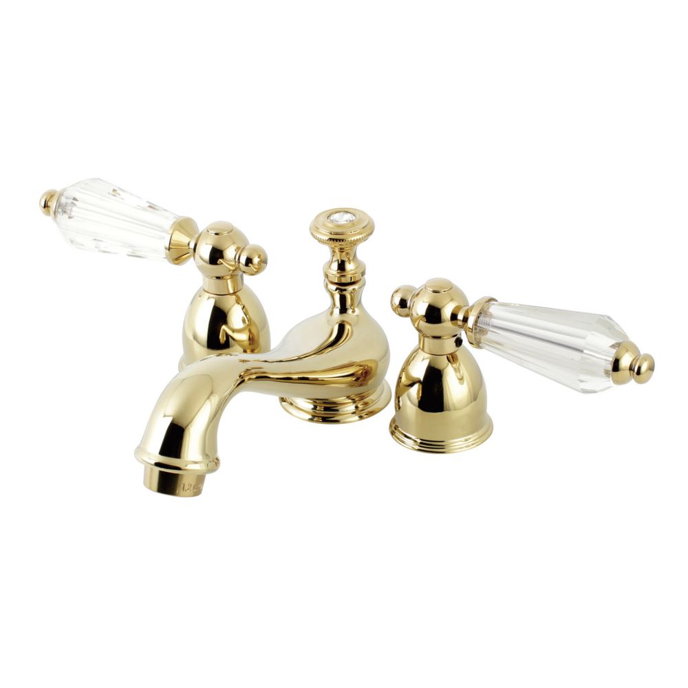 Kingston Brass Crystal 4 in. Minispread 2-Handle Low-Arc Bathroom ...