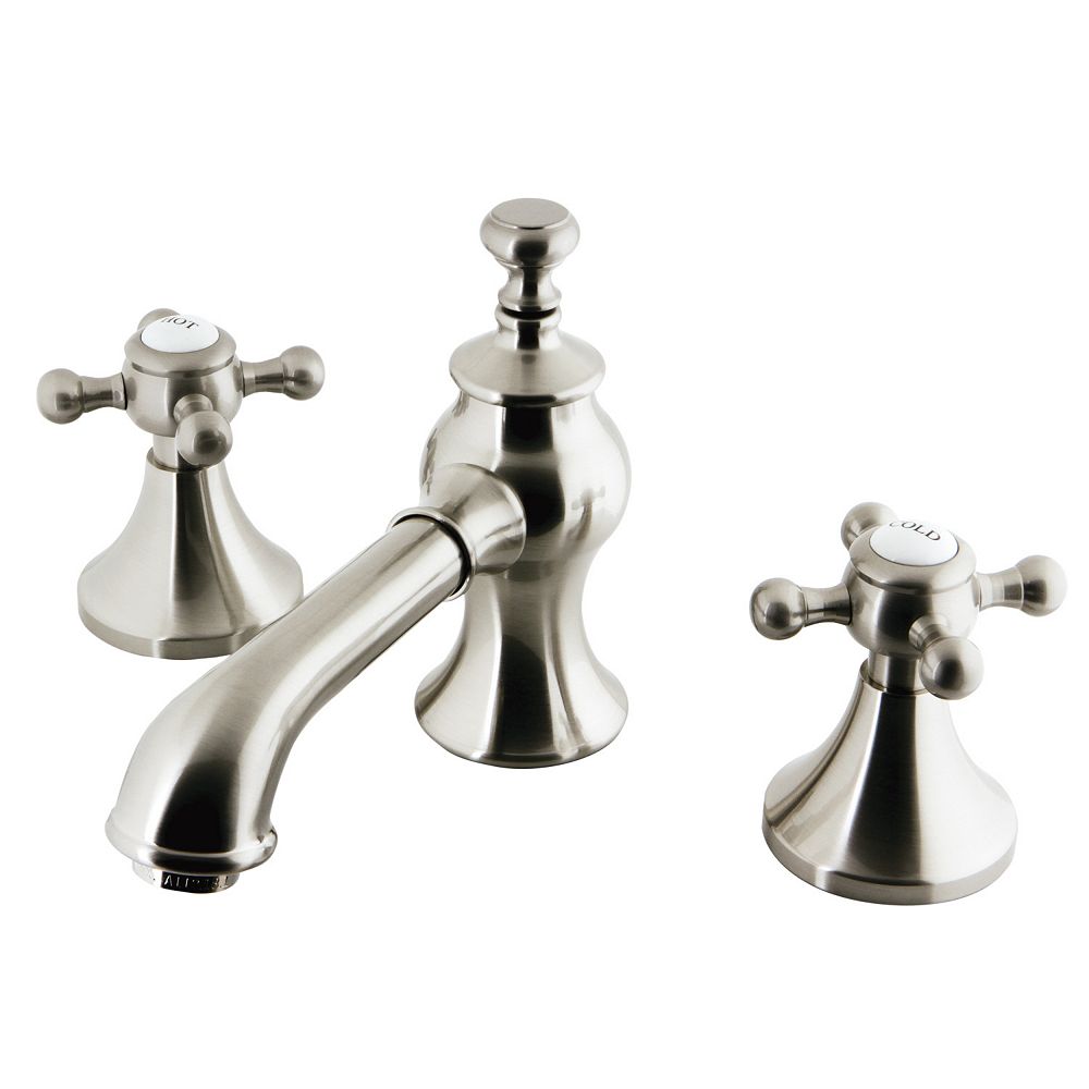 Kingston Brass English Cross 8 in. Widespread 2-Handle Mid-Arc Bathroom ...