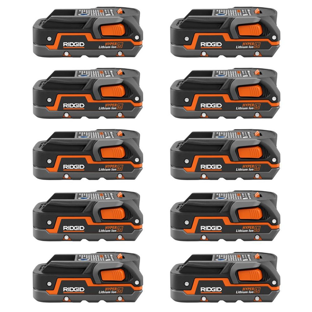 RIDGID 18V 1.5 Ah Lithium-Ion Battery (10-Pack) | The Home Depot Canada