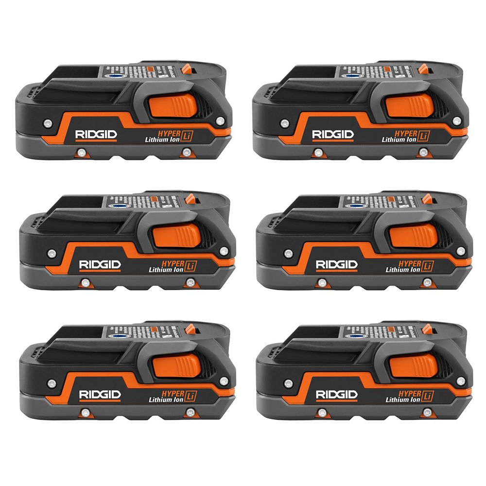 RIDGID 18V 1.5 Ah Lithium-Ion Battery (6-Pack) | The Home Depot Canada