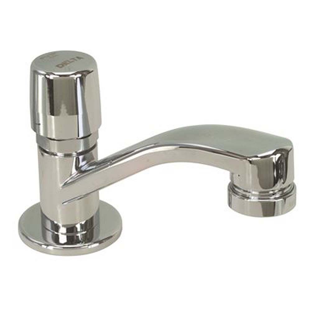 Delta Single-Handle Metering Utility Faucet In Chrome | The Home Depot ...