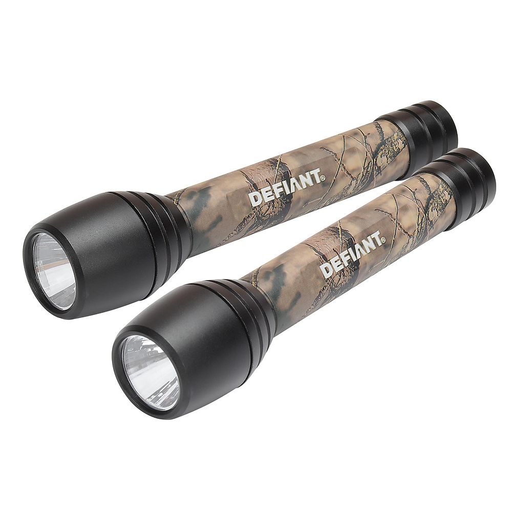 Defiant 2-Pack 150 Lumens Camo. Aluminum Flashlights | The Home Depot ...