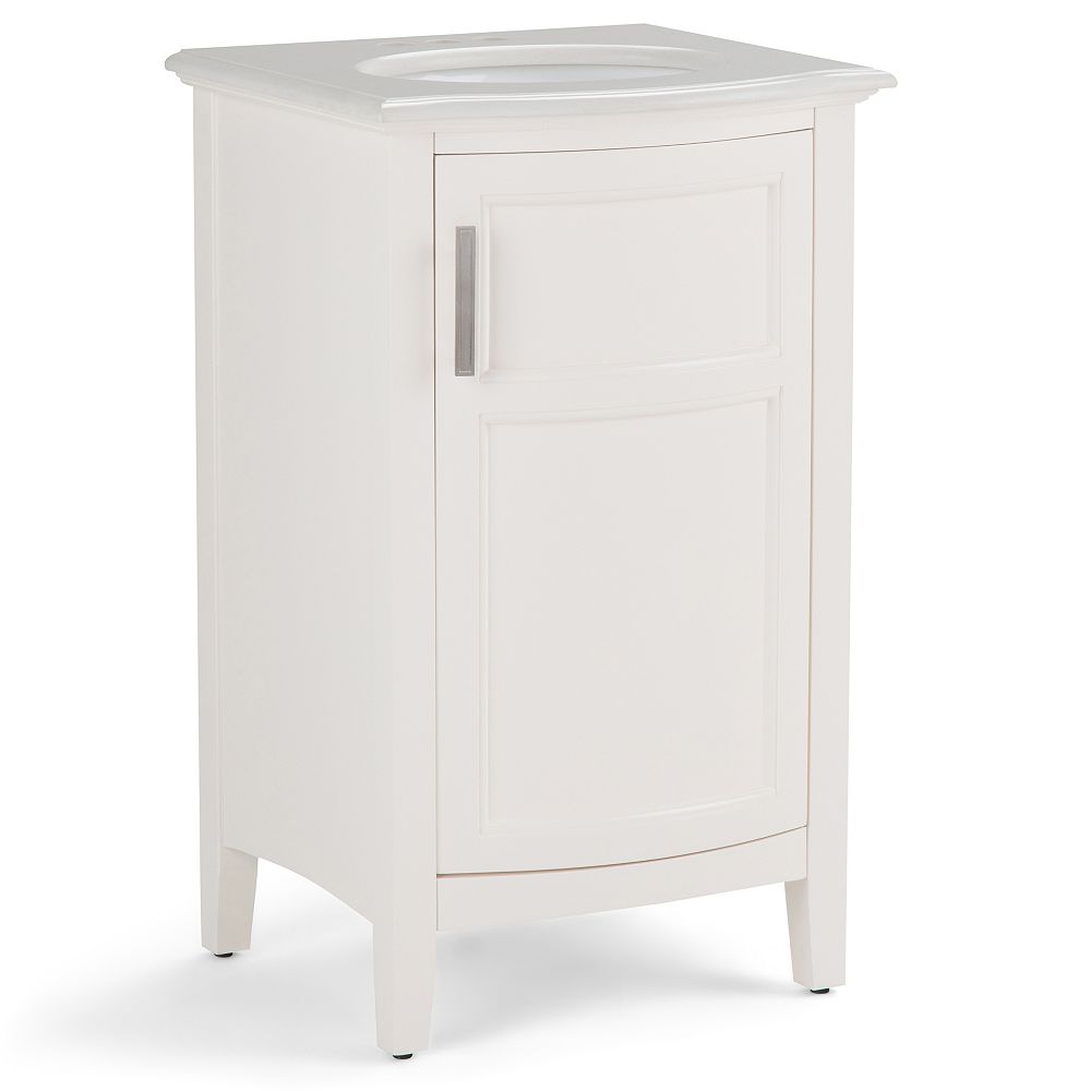 Simpli Home Winston 20 inch Contemporary Rounded Vanity in Soft White ...