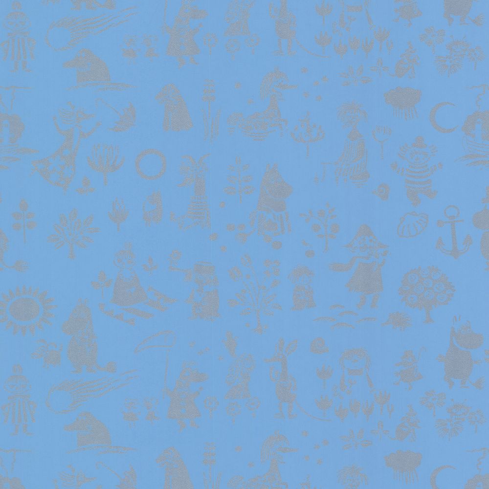 Sandudd Moomin Blue Novelty Wallpaper | The Home Depot Canada