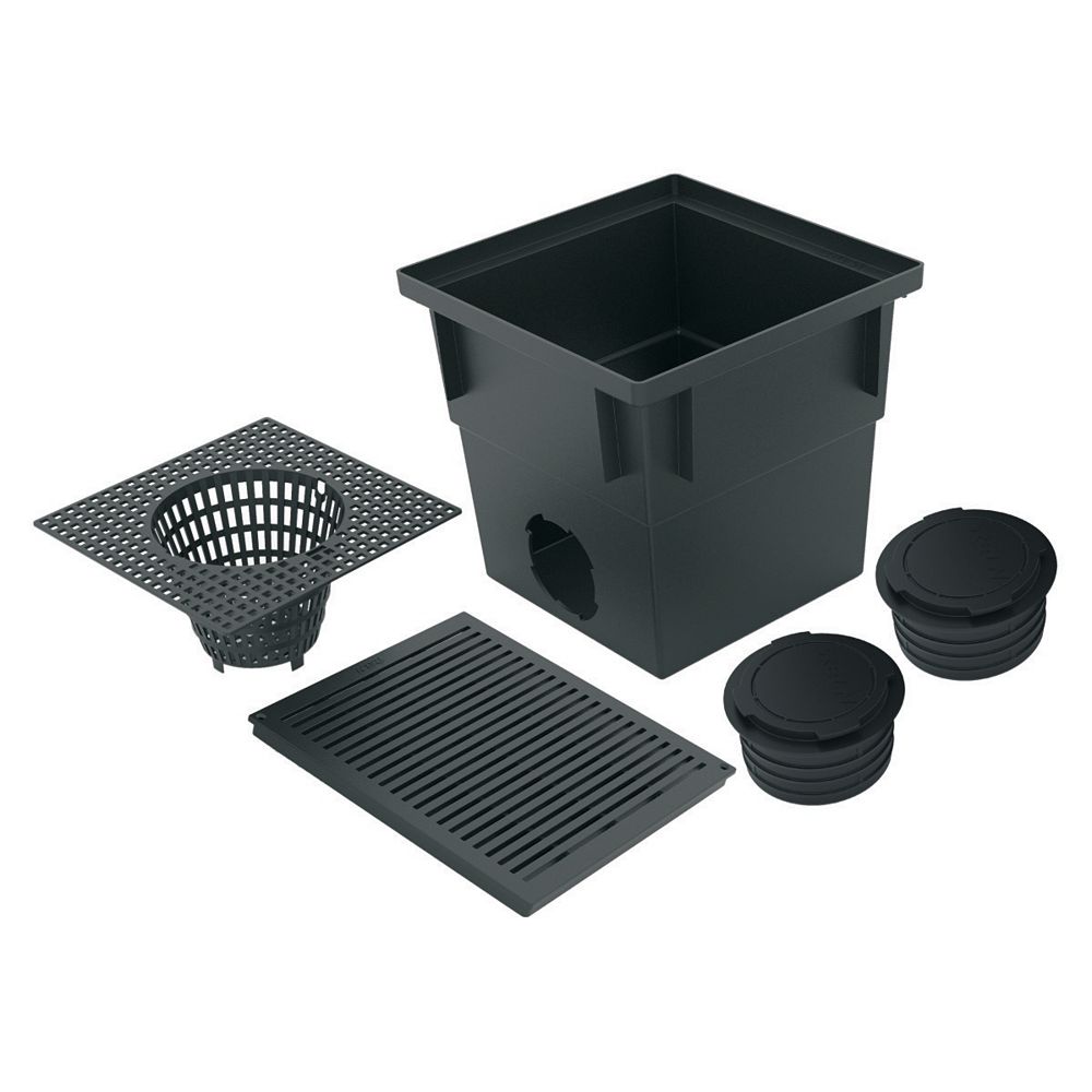 RELN 13 in. Square Catch Basin Kit with Black Grate | The Home Depot Canada