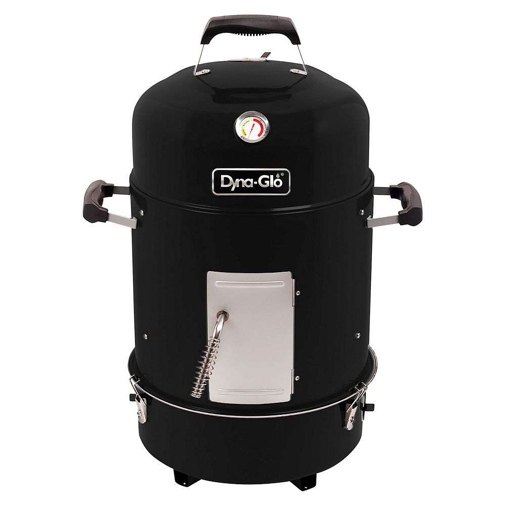 Dyna-Glo Compact Charcoal Bullet Smoker and Grill in High Gloss Black ...