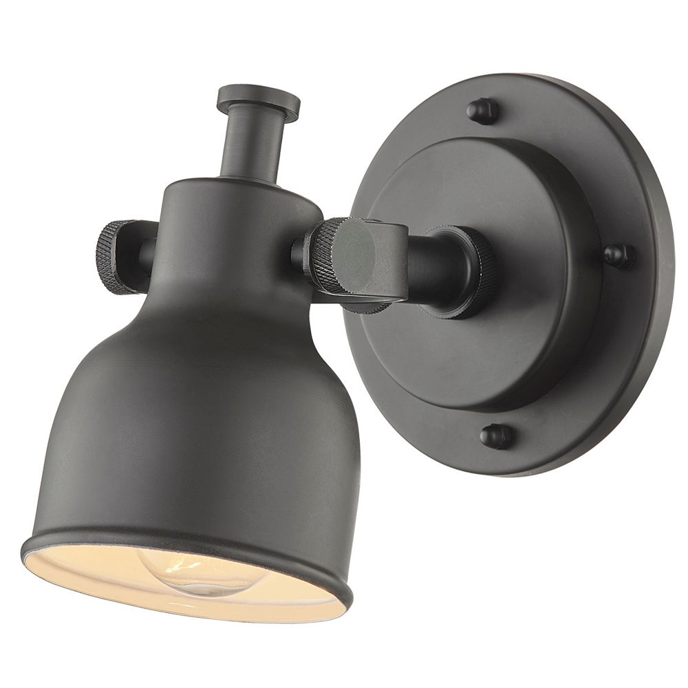 L2 Lighting Metal Pivoting 1 lt Wall Bracket Matte Black | The Home ...