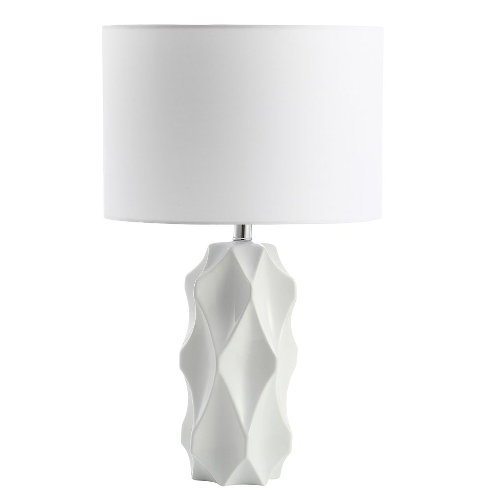 Dainolite 1 Light Incandescent Table Lamp Matte White with White Shade ...