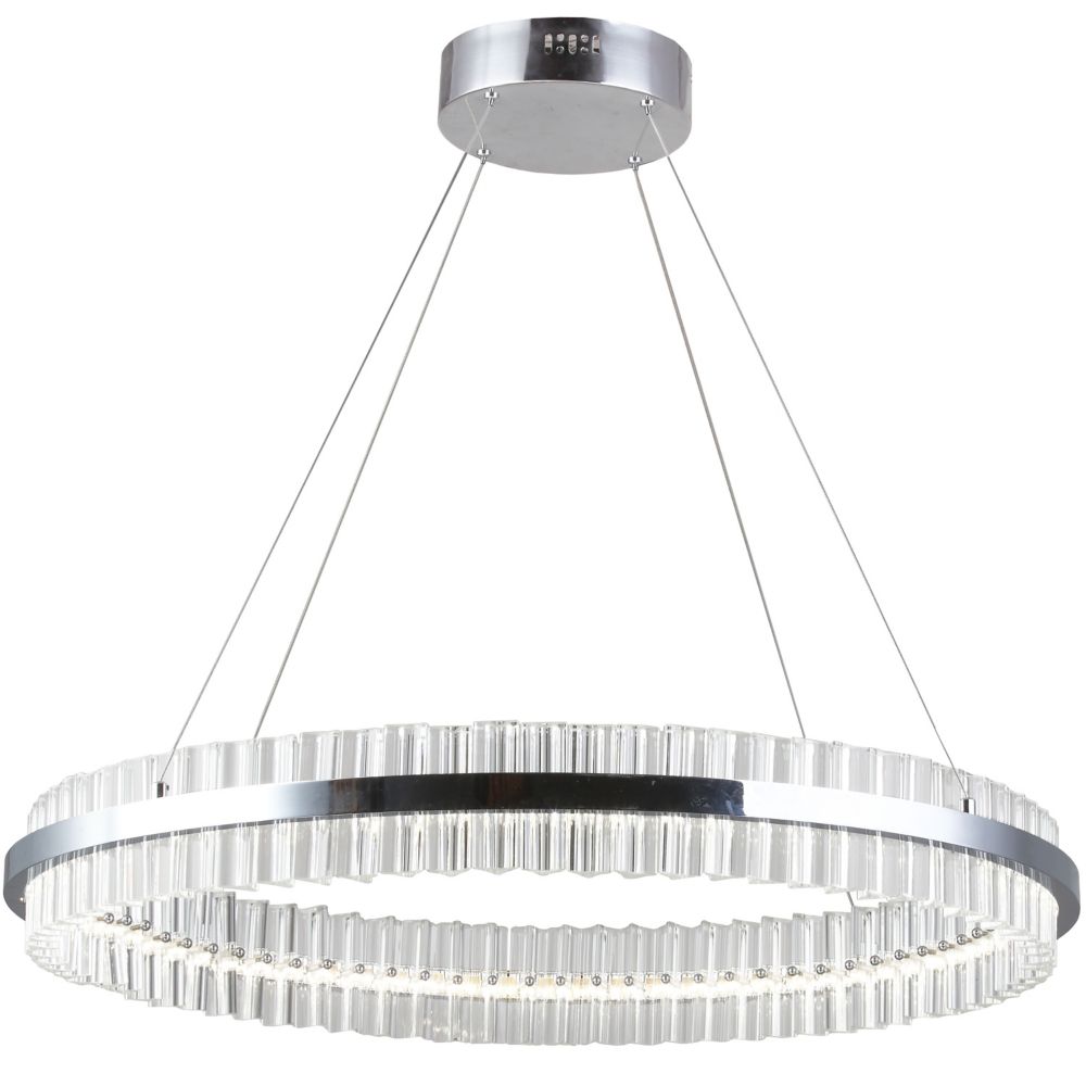 Dainolite 44W LED Chandelier, Polished Chrome Finish | The Home Depot ...