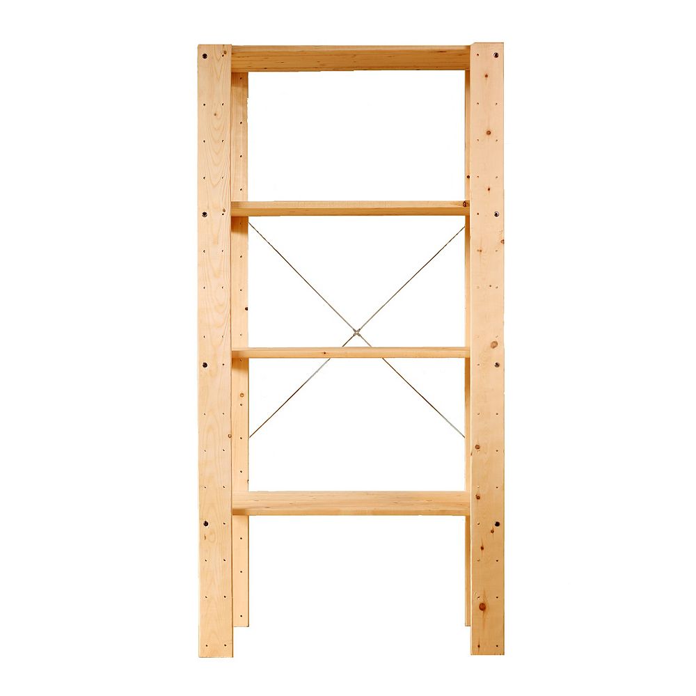 Adwood Manufacturing Ltd 63.5-inch H x 31.5-inch W x 16-inch D 4-Shelf ...